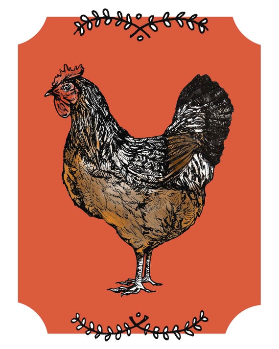 Items similar to The Hen Print on Etsy