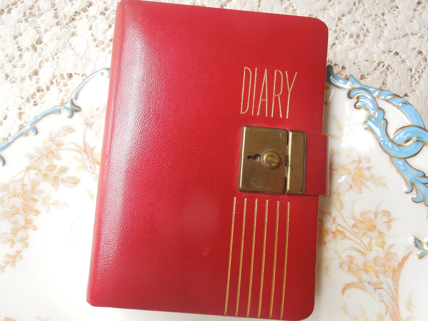 Vintage 1950's Red Diary of 13 Year Old Girl