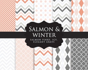 Scrapbook paper digital chevron paper polka dots for