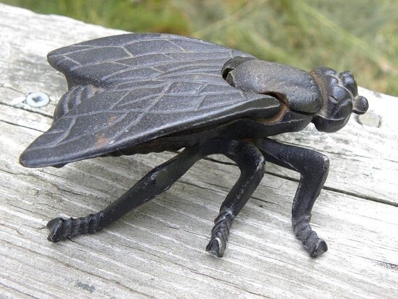 Items similar to Antique Cast Iron Fly Match Safe on Etsy