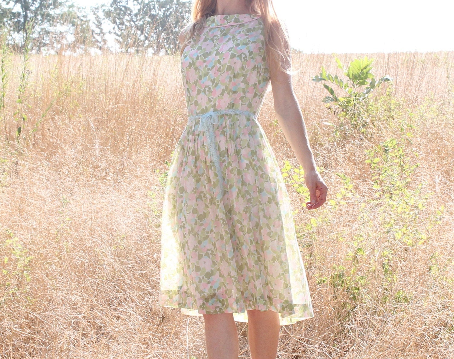 Vintage 1960s Sleeveless Summer Day Dress . by RubyChicBoutique
