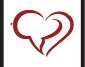 Items similar to Love in Arabic - matted heart illustration on Etsy