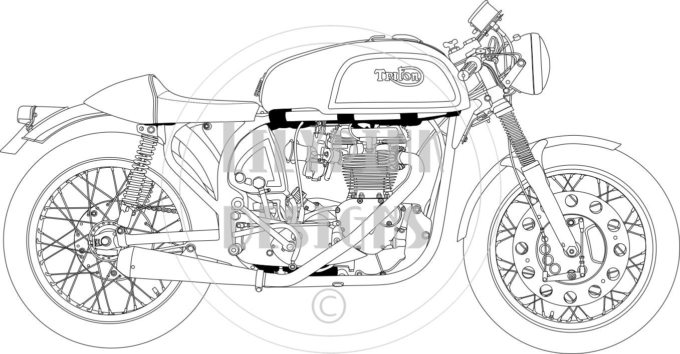 Items similar to Triumph Triton digi stamp on Etsy