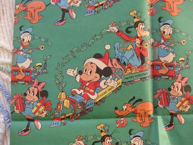 One Sheet of Disney Character Christmas Wrapping Paper