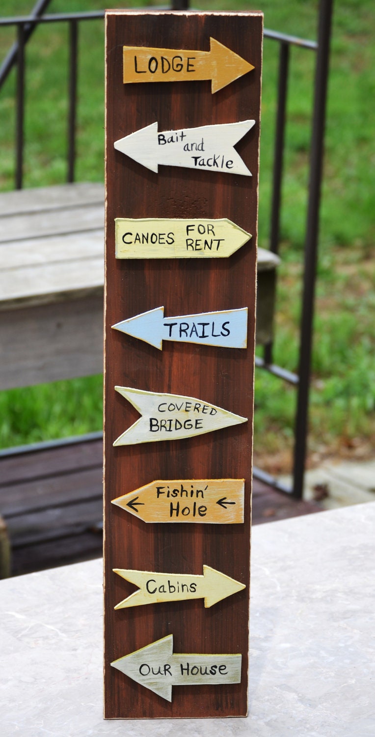 Camping Sign Directional Sign Arrow Camping Fishin Hole