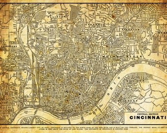 1920 Detroit Michigan Street Map Vintage Sepia by TheMapShop