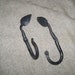 Pair Hand Forged Leaf Hooks made by Blacksmith