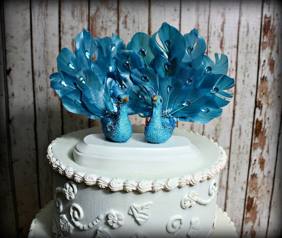 Peacock Wedding Cake Topper-Peacock Cake Topper-Wedding Cake