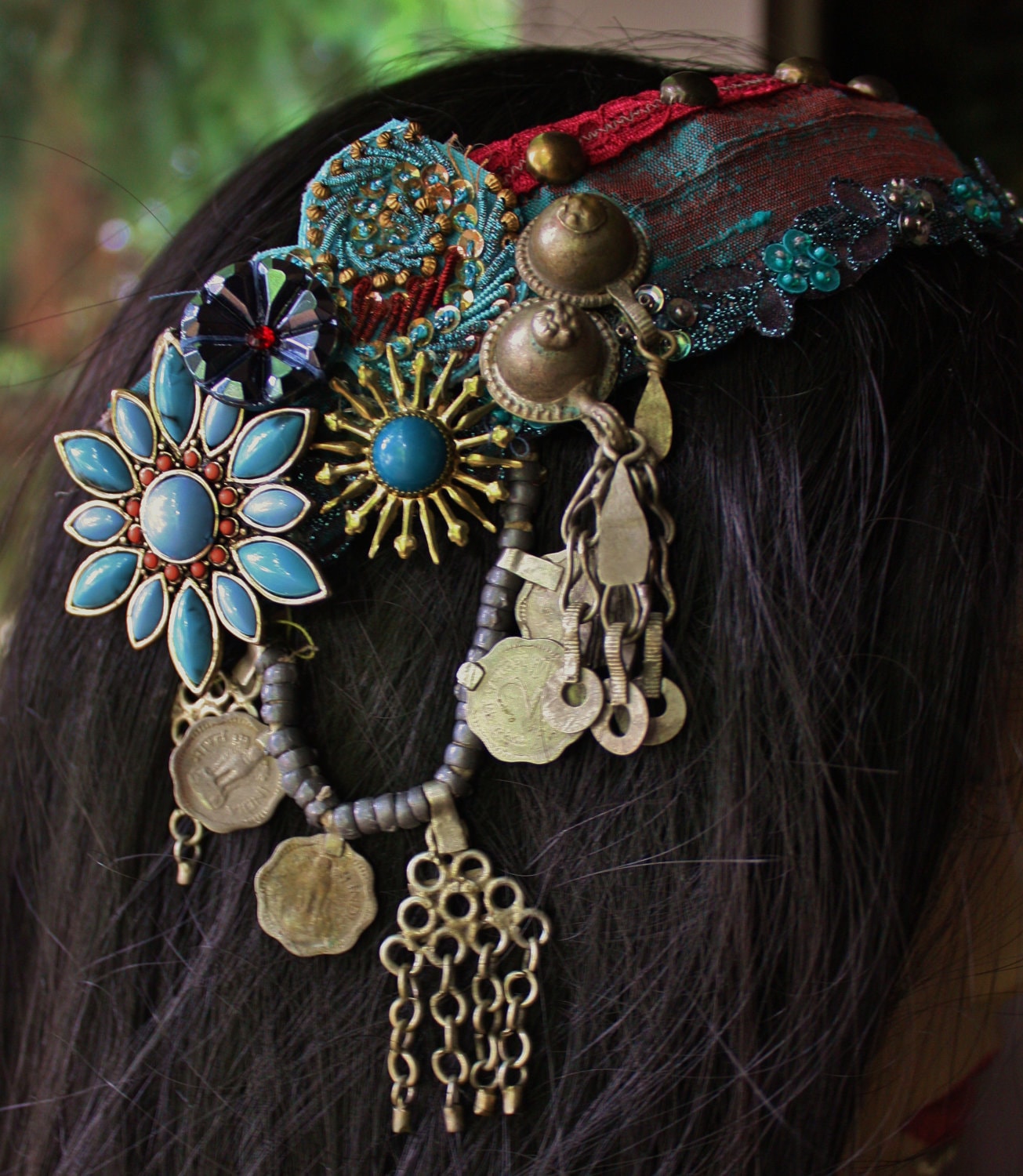 Tribal Fusion Headpiece Cyanus Burning Man Festival