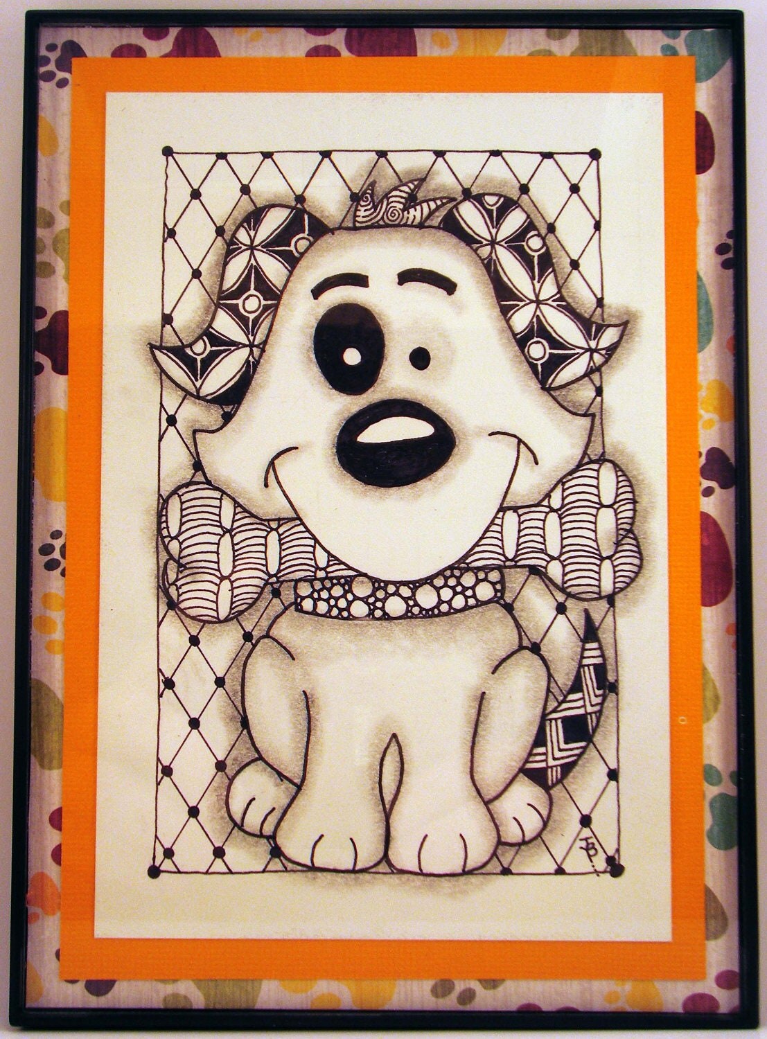 Items similar to Puppy Dog -- Zentangle Inspired Original Artwork in ...