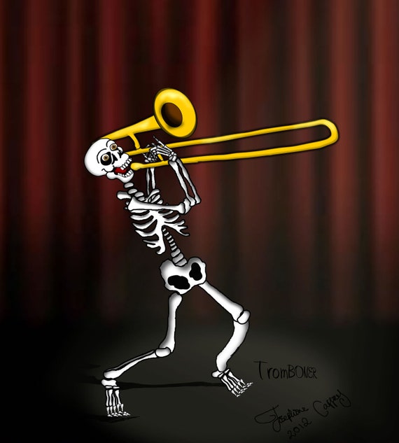 Items Similar To TromBONEr Skeletized Trombone Player On Etsy