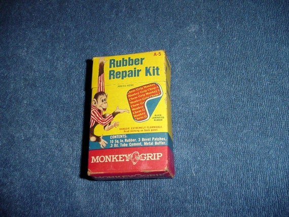 Items similar to Vintage Monkey Grip Rubber Tire Patch Kit, Very Cool Graphics, Nice Old ...