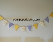 Items similar to Chevron Print Paper Pennant Banner in Yellow and ...