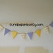 Chevron Print Paper Pennant Banner in Yellow and Cobalt