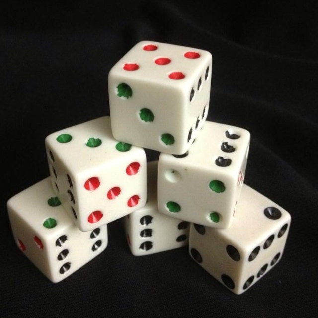 Hand Painted Multi Colored Dice Set of 6 – Etoys2013