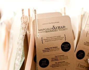 Modern Chic Wedding Programs with Ribbon Wands Deposit