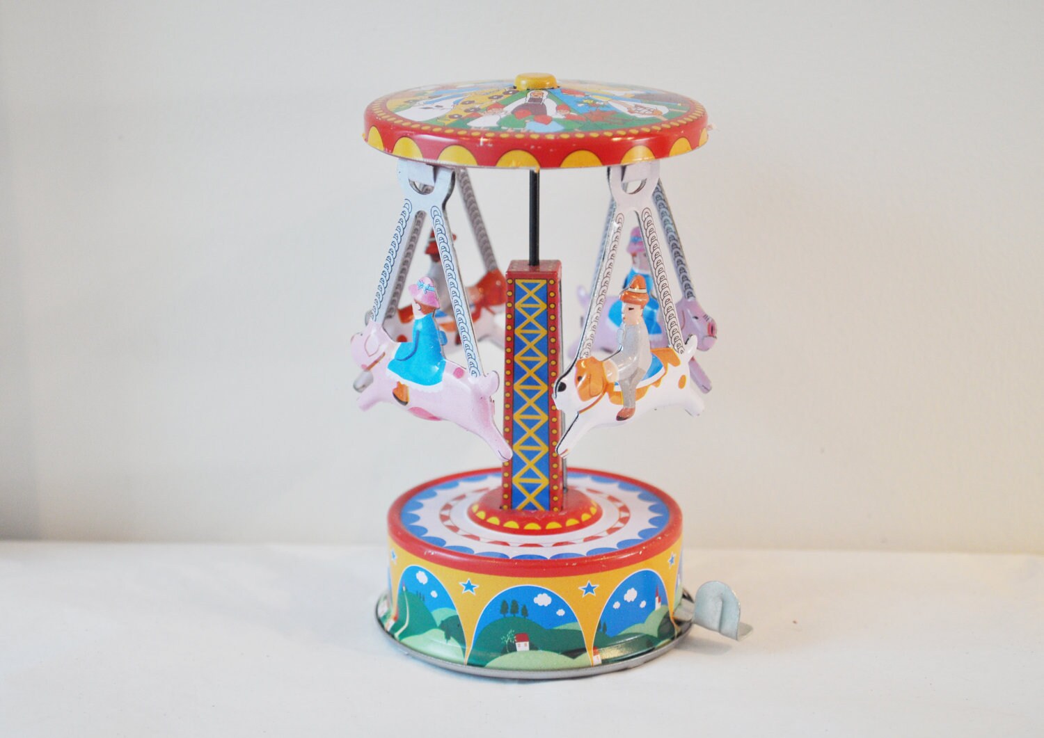 Vintage colourful carnival/carousel retro carnival ride toy