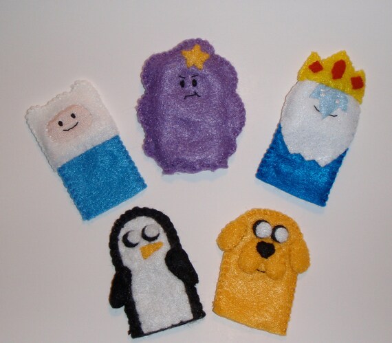 Adventure Time Felt Finger Puppets by PuppetParty on Etsy