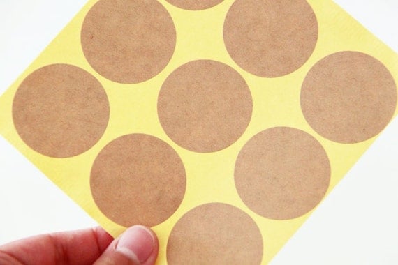 Items similar to 45 Round Blank Brown Paper Sticker Labels. 3.5cm ...