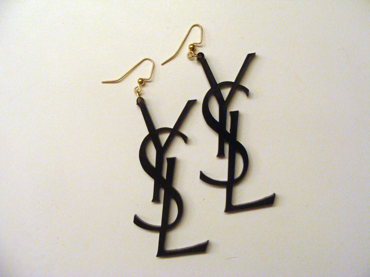 YSL Monogram Acrylic Earrings by houseofhades on Etsy
