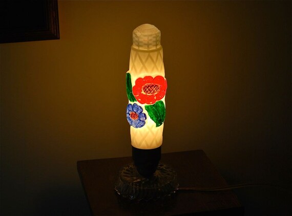 Xx Reserved For Krw Xx Tall Bullet Lamp In Glass With Flowers