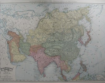 1800s asia map | Etsy