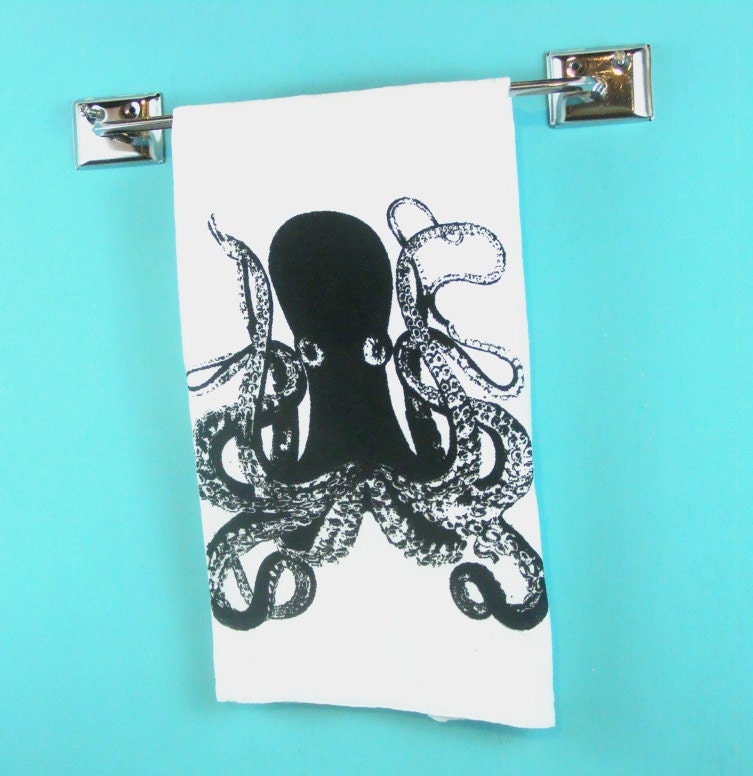 octopus kitchen towel CUTE nautical tea towels screen