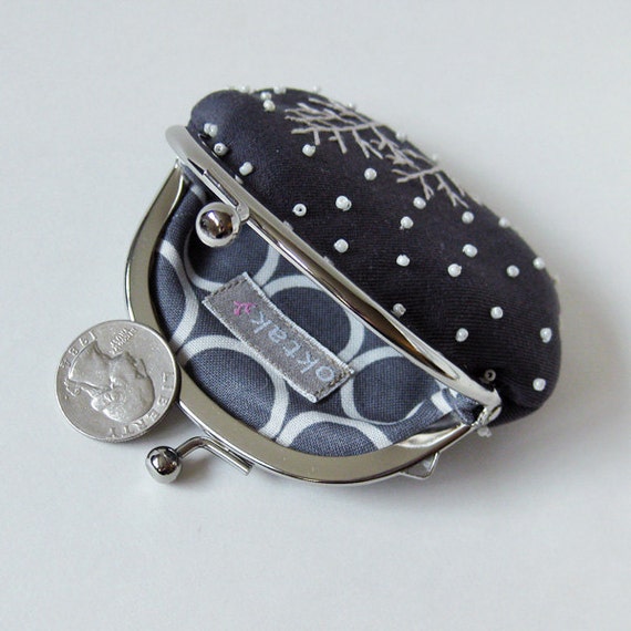 Trees in snow coin purse