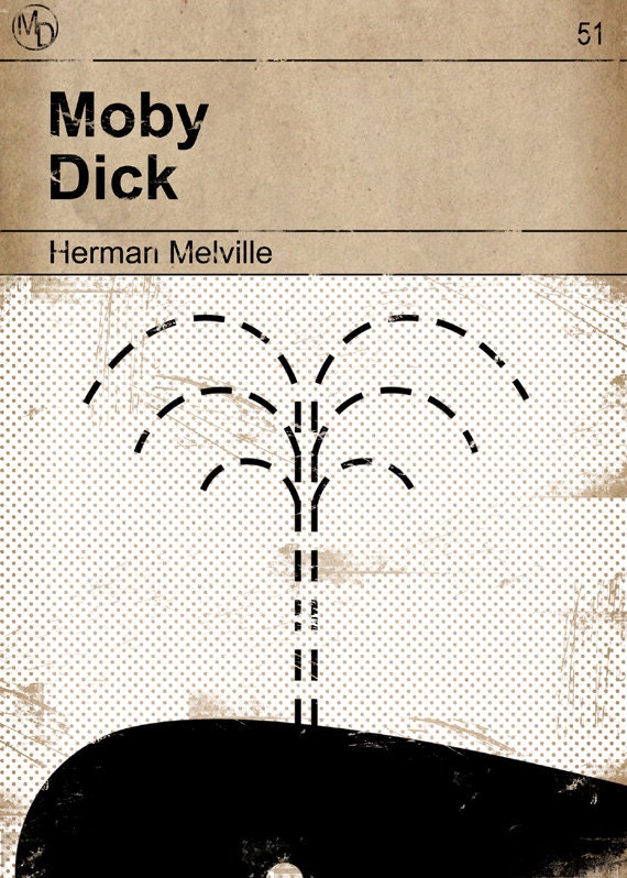 Moby Dick Classic Vintage Book Cover Print by MonsterGallery