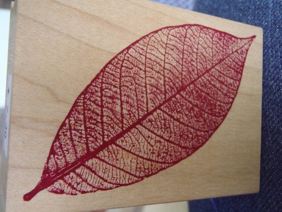 Leaf Rubbing Print Rubber Stamp by VictoriaFrost on Etsy