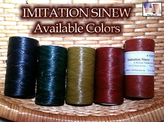 ARTIFICIAL SINEW Choose Color 4 OZ Spool Waxed Double