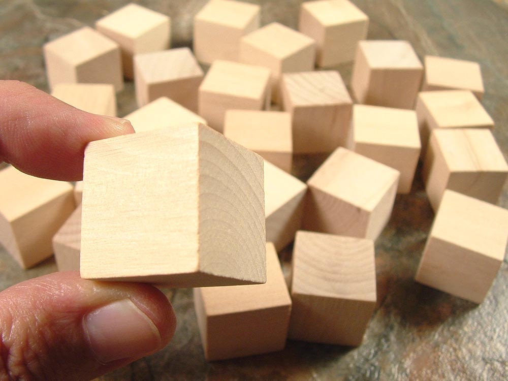 25 Wood Blocks Square 1 inch Unfinished Wooden Blocks for