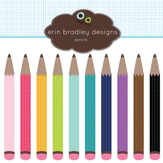 Pencils Clipart Clip Art for Personal and by ErinBradleyDesigns