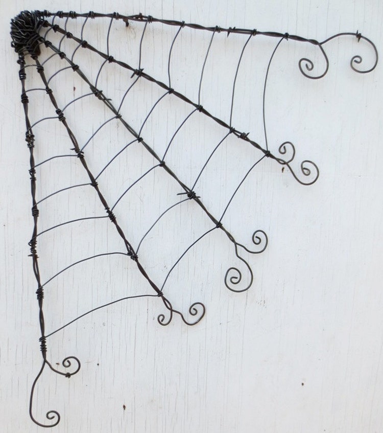 Wicked Wee Barbed Wire Corner Spider Web by thedustyraven on Etsy