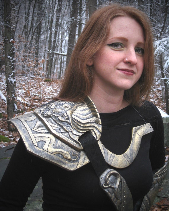 Loki Shoulder Armor Battle worn Gold Armour by EldritchArts