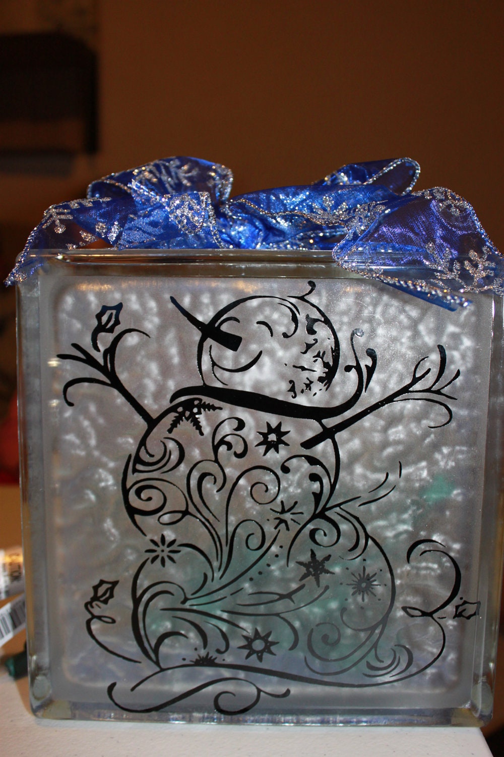 Snowman DIY Decal for Glass Block by WorldofAKD on Etsy