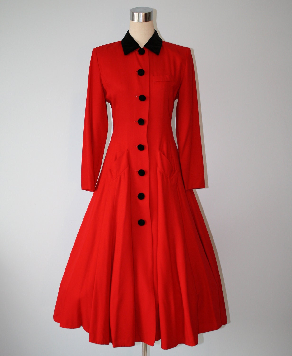 Victorian Dress Style // Vintage Long Red Dress by FoxyBritVintage