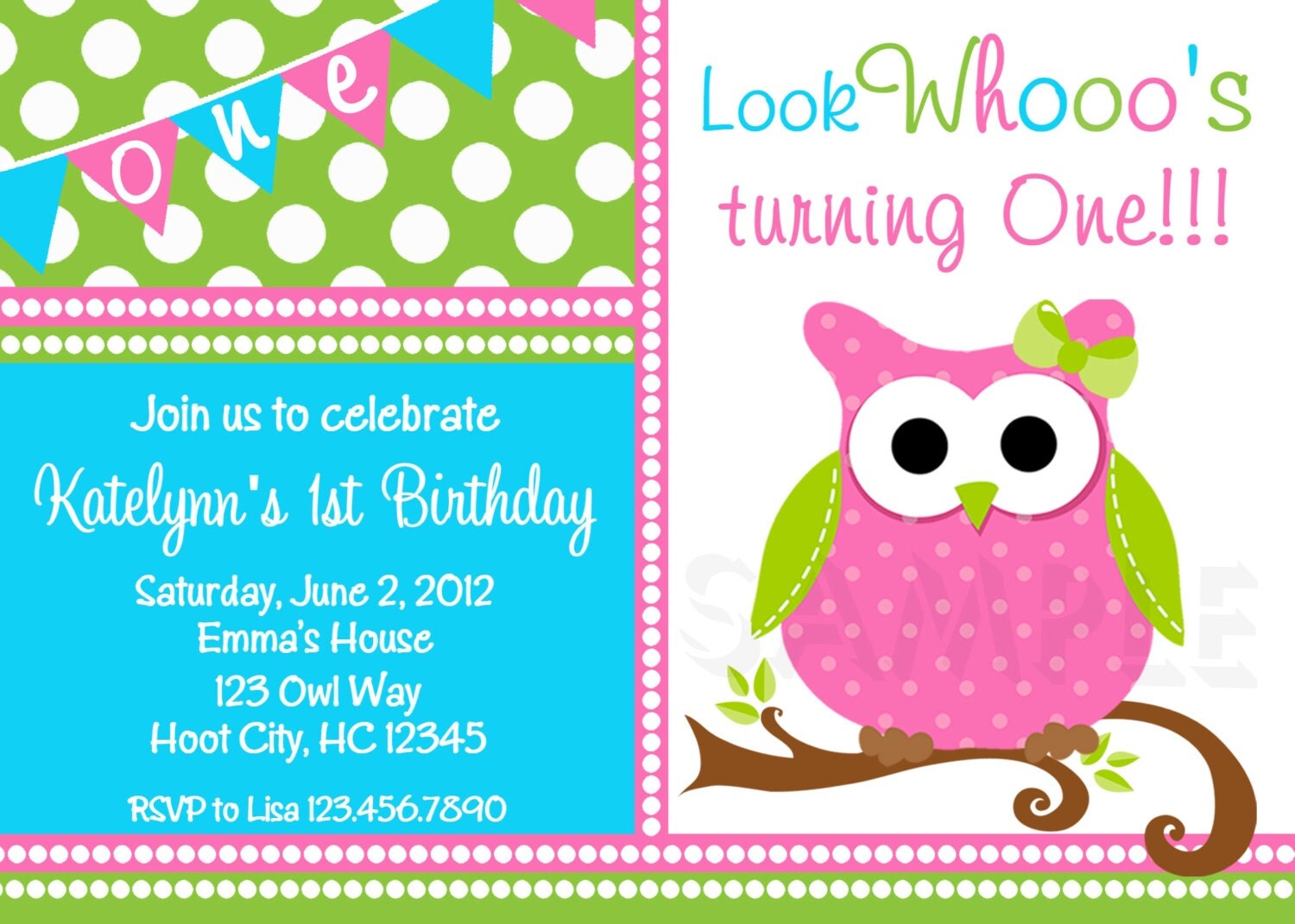 Owl Birthday Invitation Owl Birthday Party Invitation