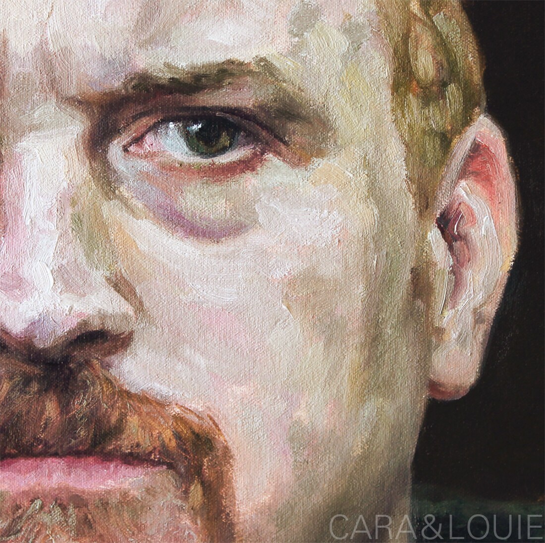 An Earnest Portrait of Louis CK an original oil painting by