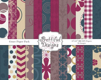 Digital Paper pack Sports Team Color Blue and by PrettifulDesigns