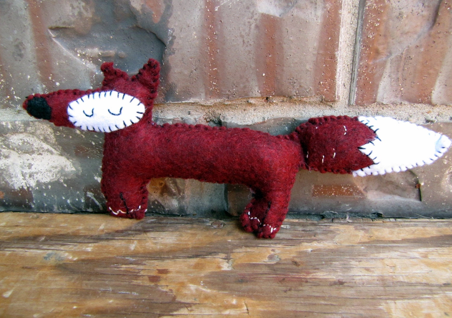 Whimsical Felt Fox Stuffed Woodland Plush Toy by andralynn on Etsy