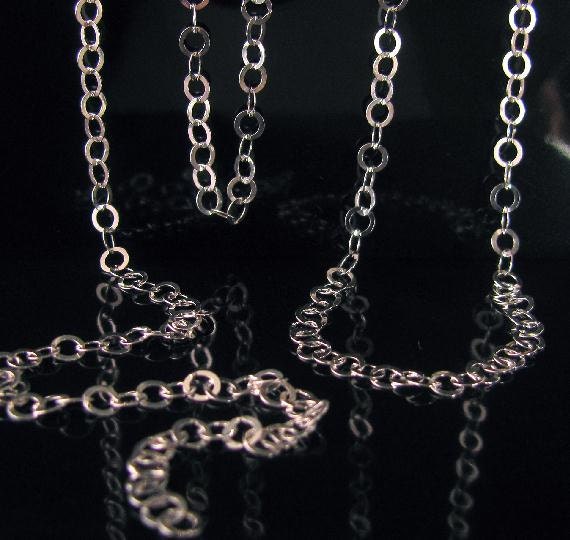 Sterling Silver Flat Circle Cable Chain 3.2mm 3 Feet CH7