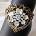 Repurposed Rhinestone Mixed Metal Bracelet by jryendesigns on Etsy