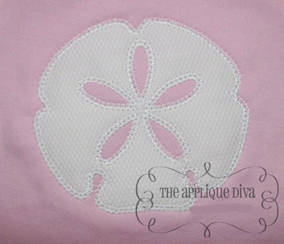 Summer Sand Dollar Embroidery Design Machine Applique