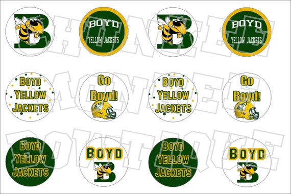 Boyd Texas Yellow Jackets bottlecap image sheet high school
