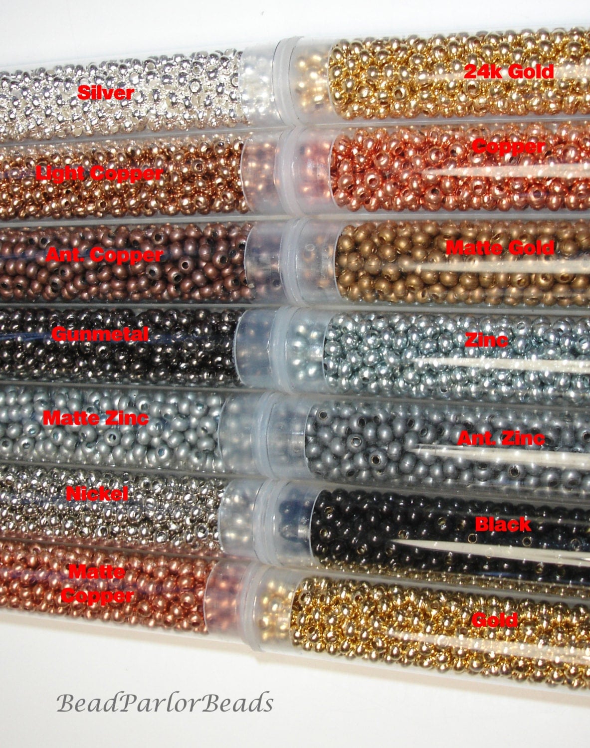 24K Gold Plated Metal Seed Beads Size 11/0 52 by BeadParlorBeads