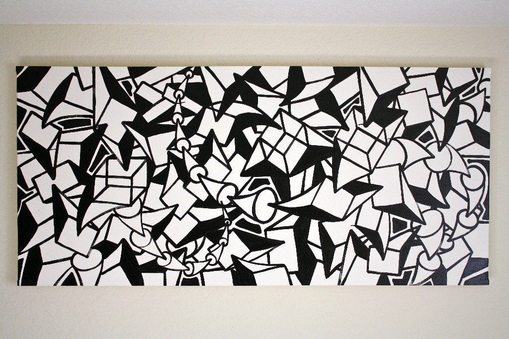 ORIGINAL black and white abstract contemporary minimalism fine