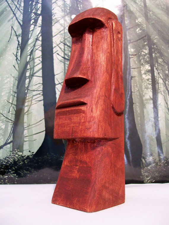 Easter Island MOAI hand carved wood figure