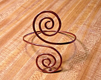 Items similar to Copper Ring Adjustable Ring Swirl Hammered Texture ...