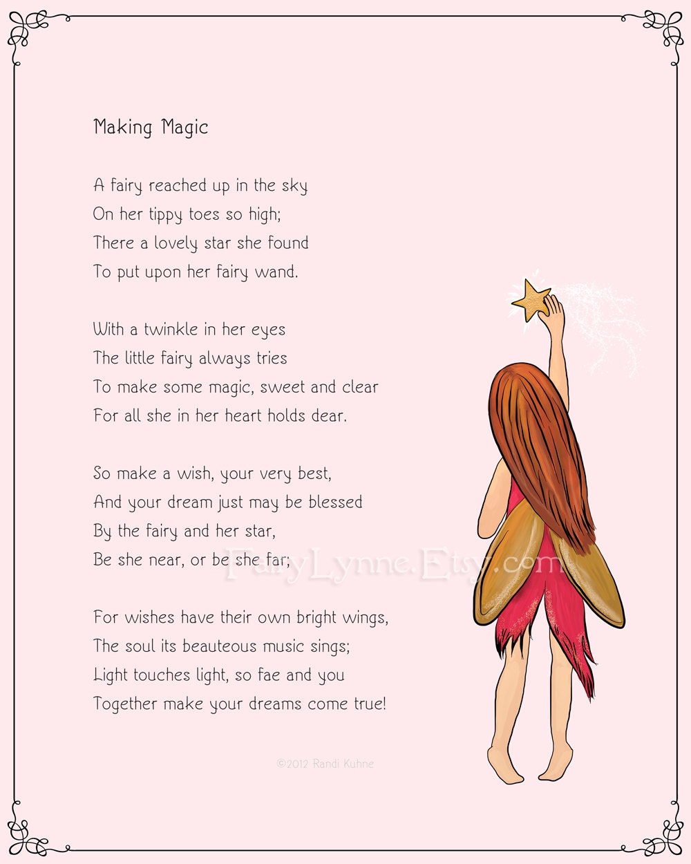Original Fairy Poem Making Magic 8x10 Instant Download